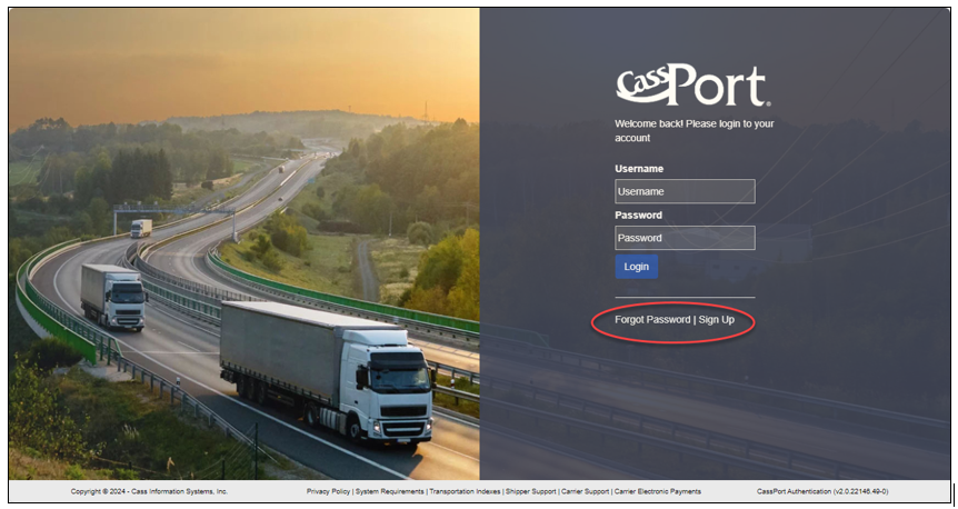 CassPort Registration – Cass Freight