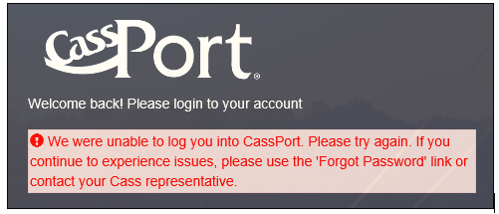 CassPort Registration – Cass Freight